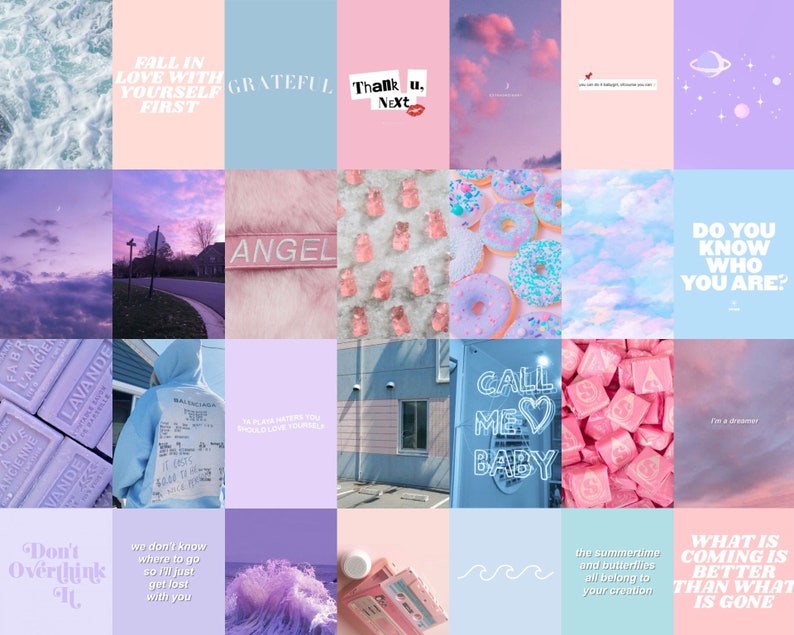 Pastel Wall Collage Kit Cotton Candy Collage Kit Pastel - Etsy