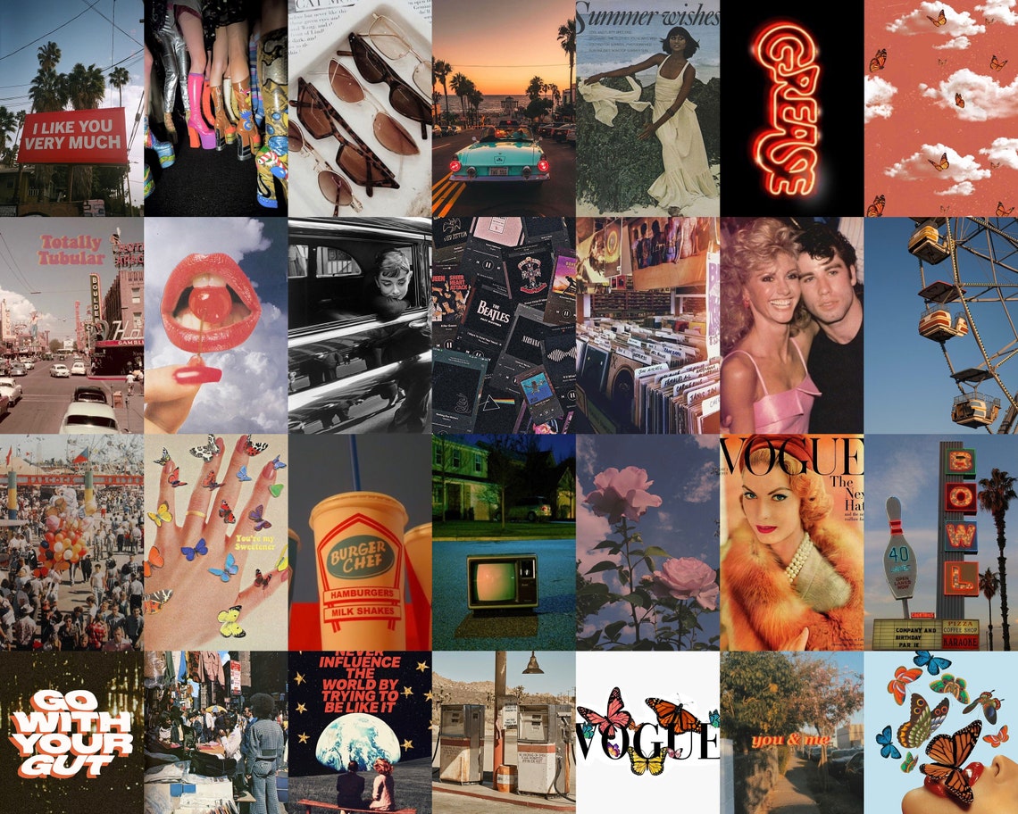 Vintage Wall Collage Kit Retro Collage Wall Vintage Photo - Etsy Canada