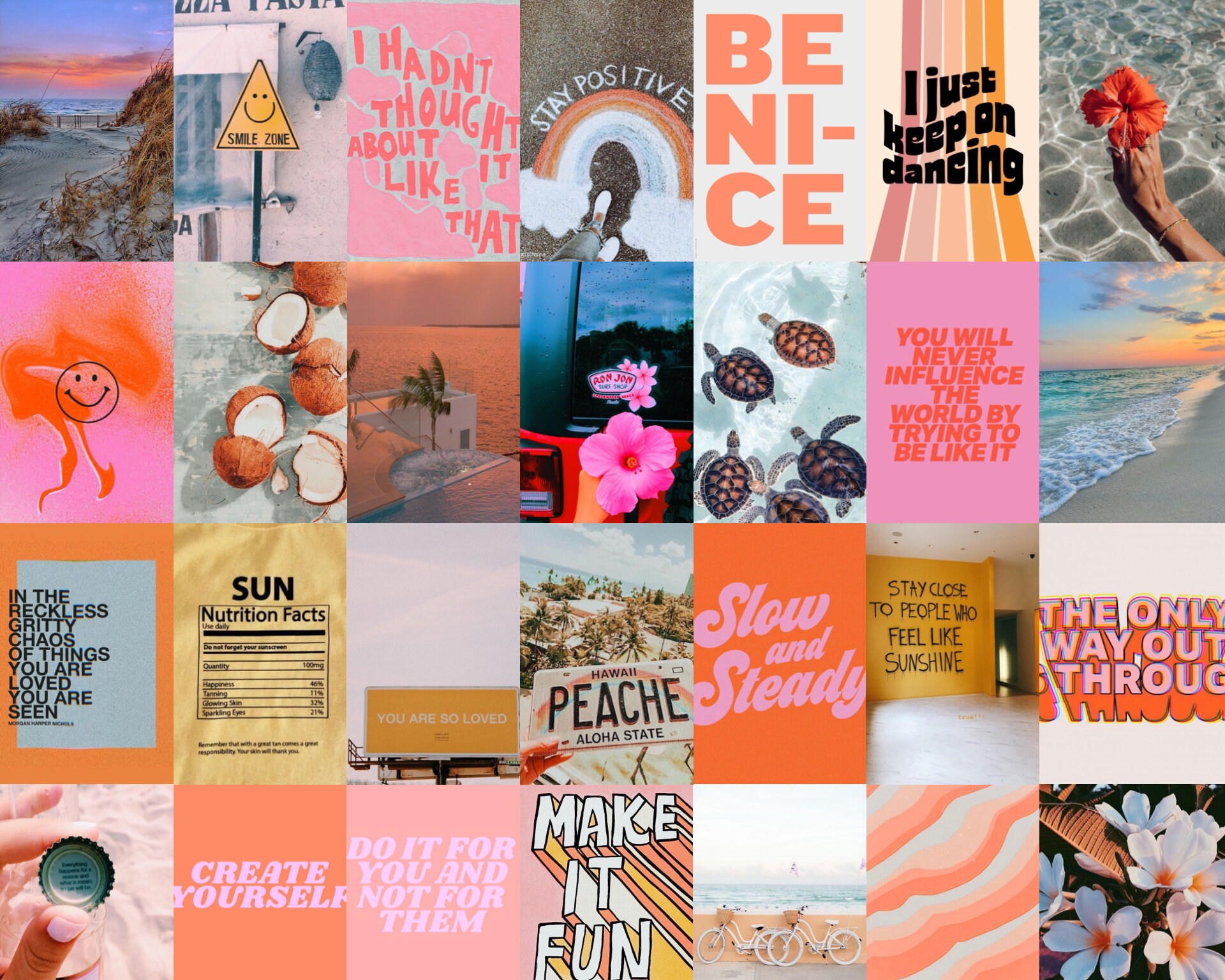 Summer Vibes Wall Collage Kit Summer Aesthetic Wall Collage - Etsy