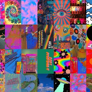 Indie Wall Collage Kit, Indie Collage Kit, Retro Wall Collage, Indie ...