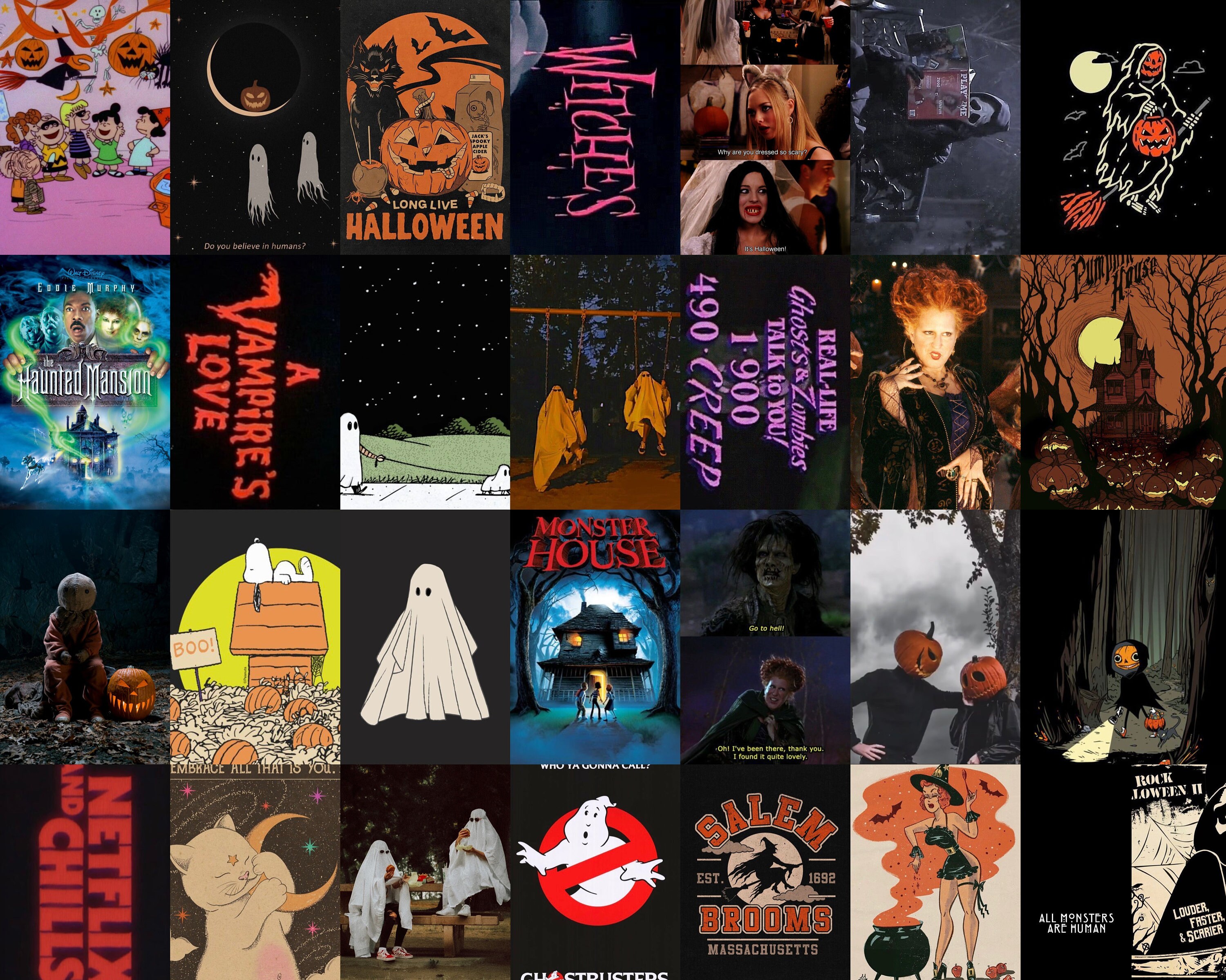 Halloween Wall Collage Kit, Halloween Collage Kit, Fall Wall Collage ...