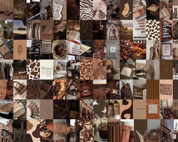 Brown Wall Collage Kit Brown Photo Wall Brown Collage Wall - Etsy