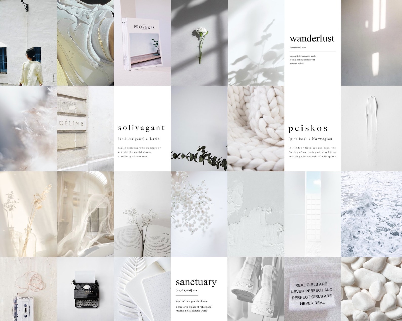 White Wall Collage Kit, White Photo Collage, Minimalistic Collage Wall ...
