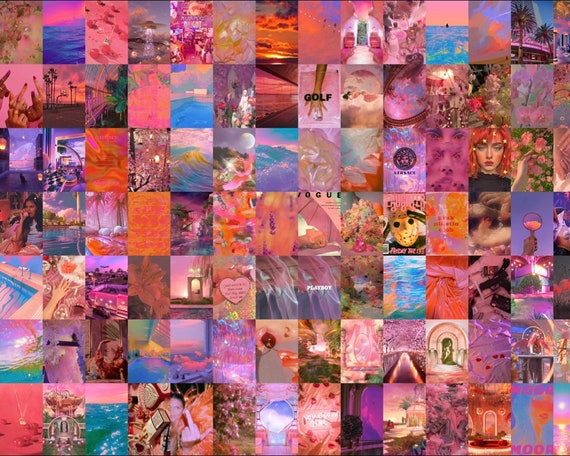 Pink Wall Collage Kit Orange Collage Kit Purple Wall - Etsy