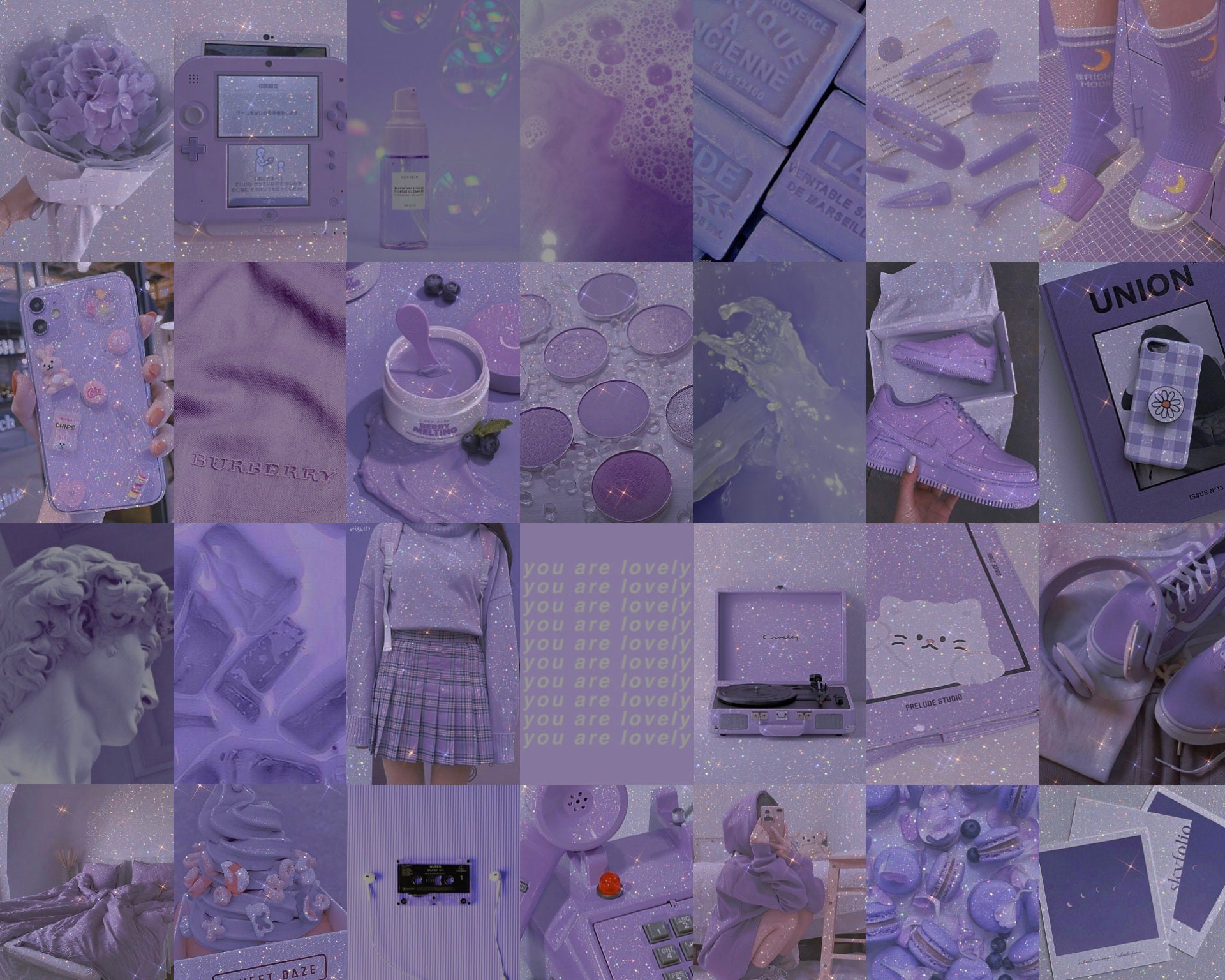 Purple Wall Collage Kit Soft Purple Collage Kit Soft - Etsy Canada