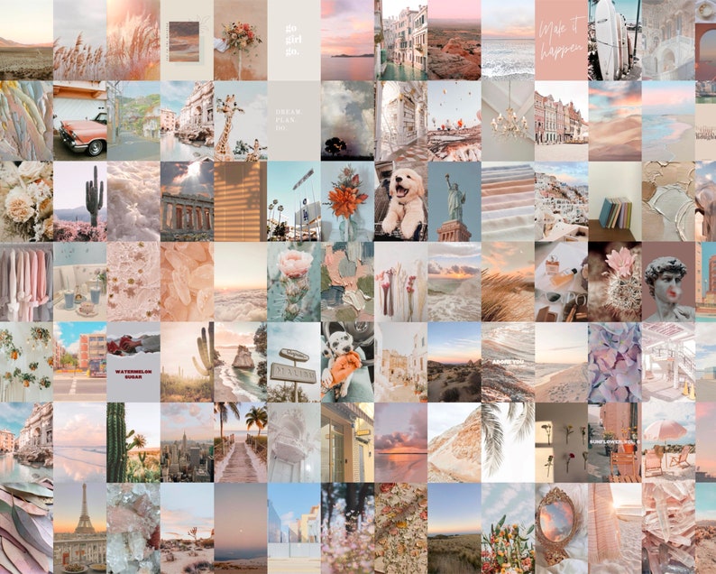 Neutral Wall Collage Kit, Neutral Collage Kit, Muted Photo Wall ...