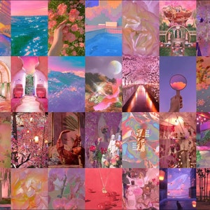 Pink Wall Collage Kit, Orange Collage Kit, Purple Wall Collage, Warm ...