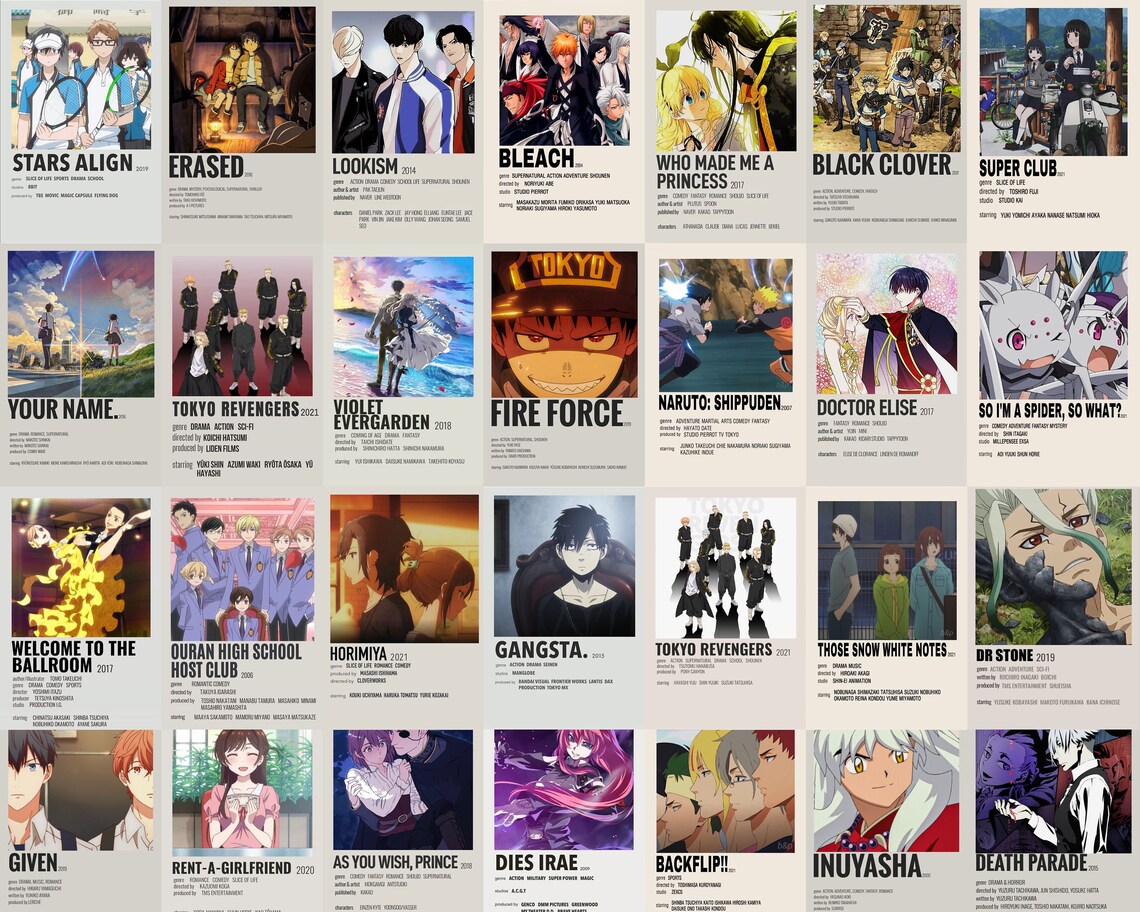 Anime Wall Collage Kit, Anime Wall Collage, Anime Show Aesthetic ...