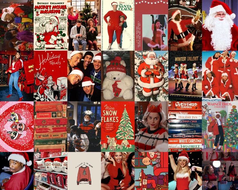 Christmas Wall Collage Kit, Christmas Collage Kit, Winter Wall Collage ...