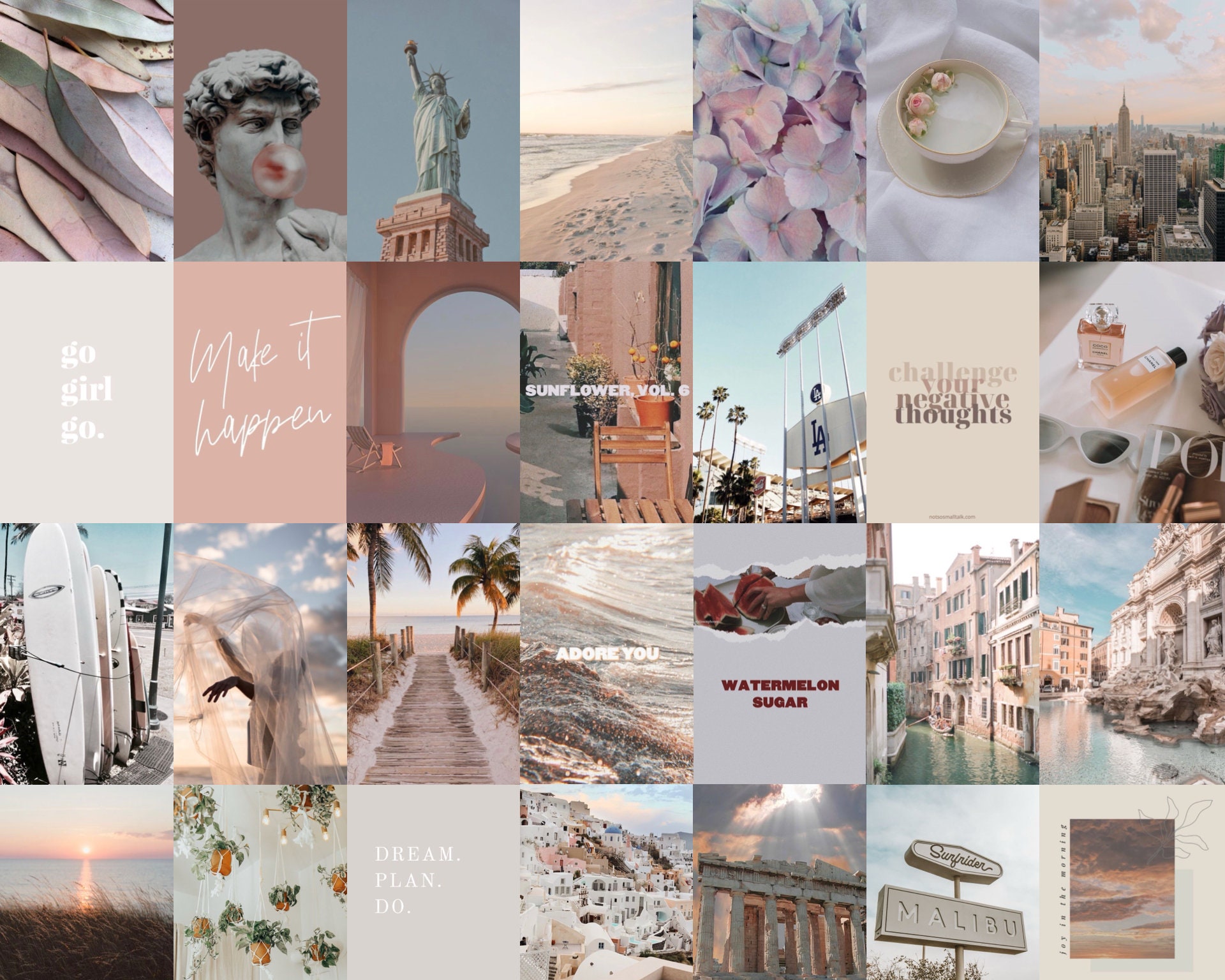 Neutral Wall Collage Kit, Neutral Collage Kit, Muted Photo Wall ...