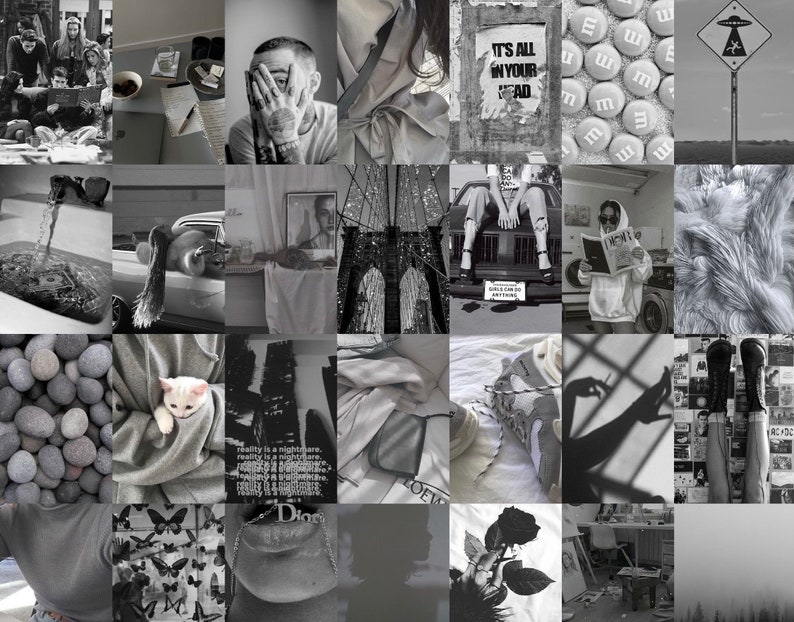 Grey Wall Collage Kit Black Collage Kit White Wall Collage - Etsy