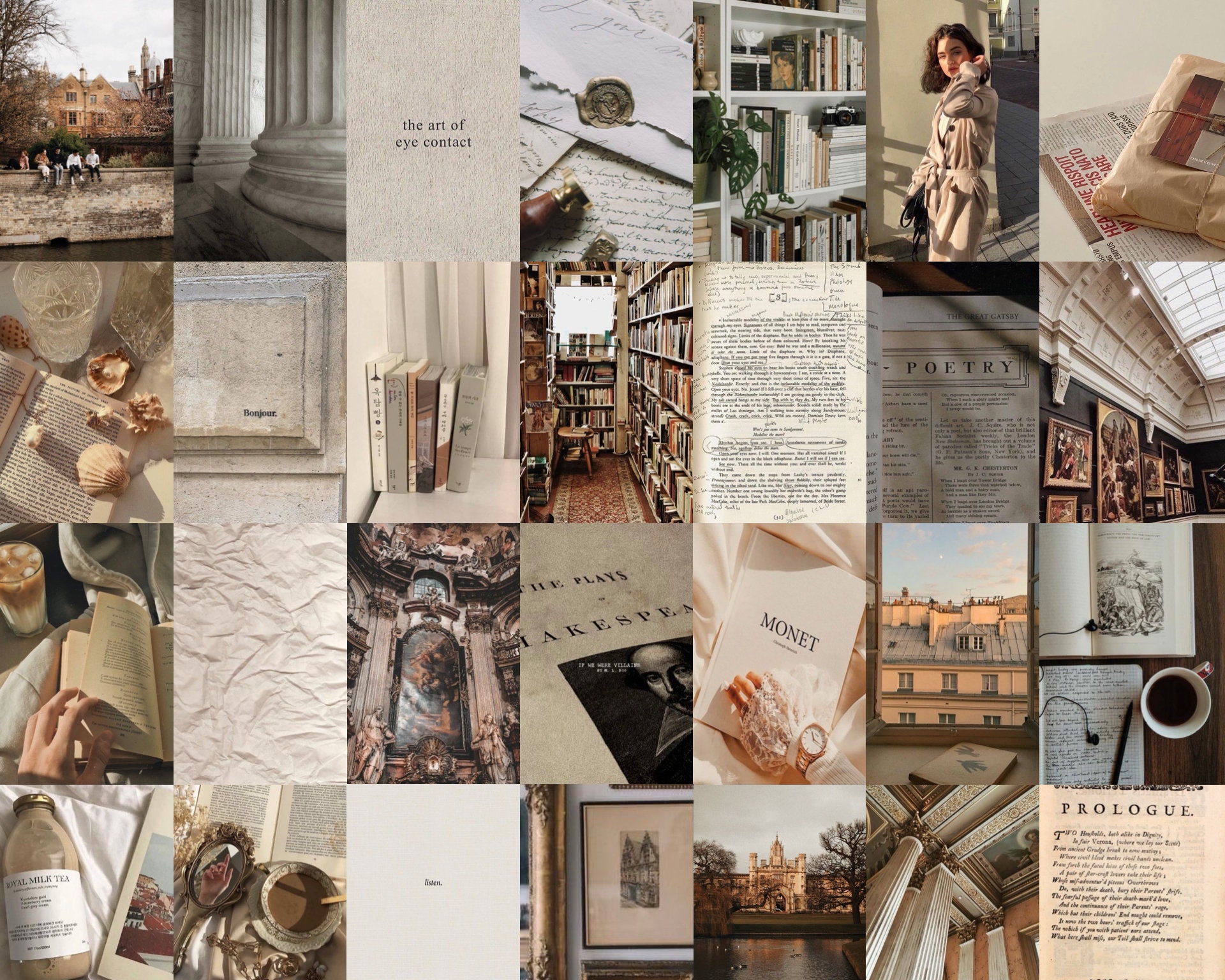 Light Academia Wall Collage Kit Academia Collage Kit Dark | Etsy