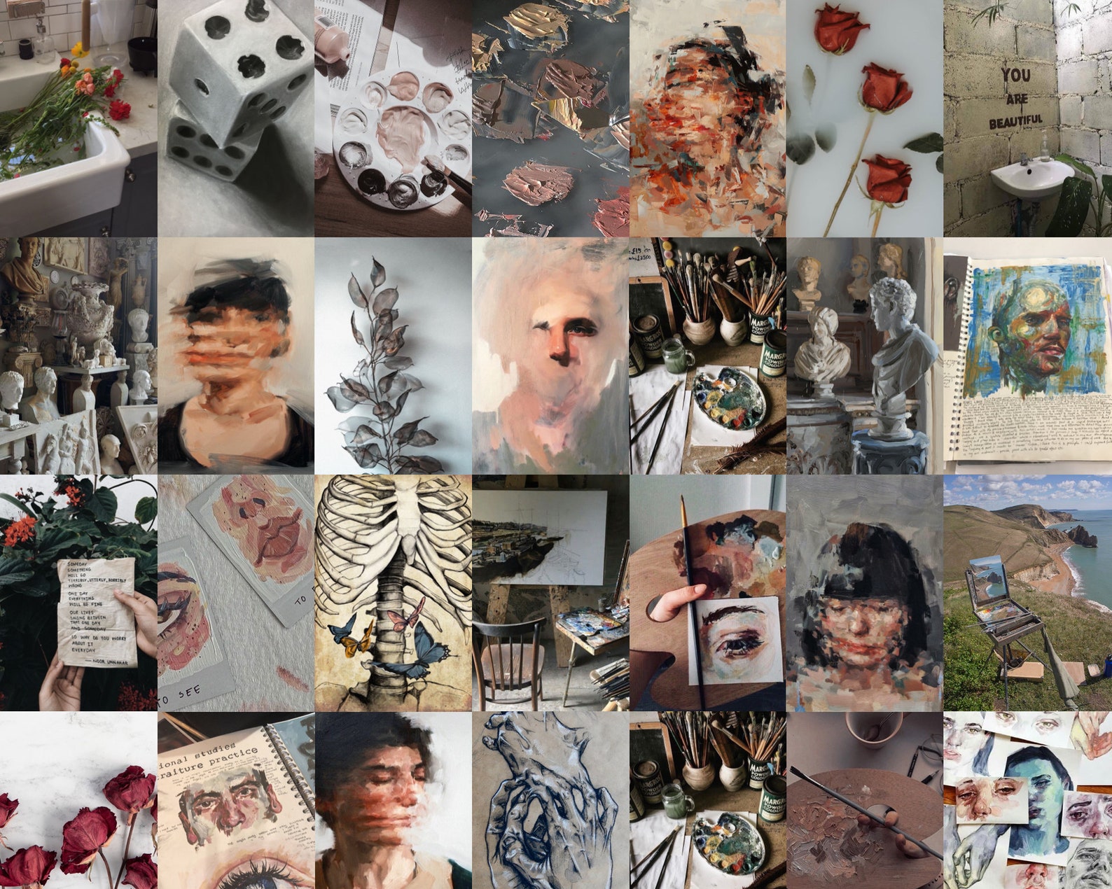 Artsy Wall Collage Kit Art Collage Kit Art Aesthetic - Etsy