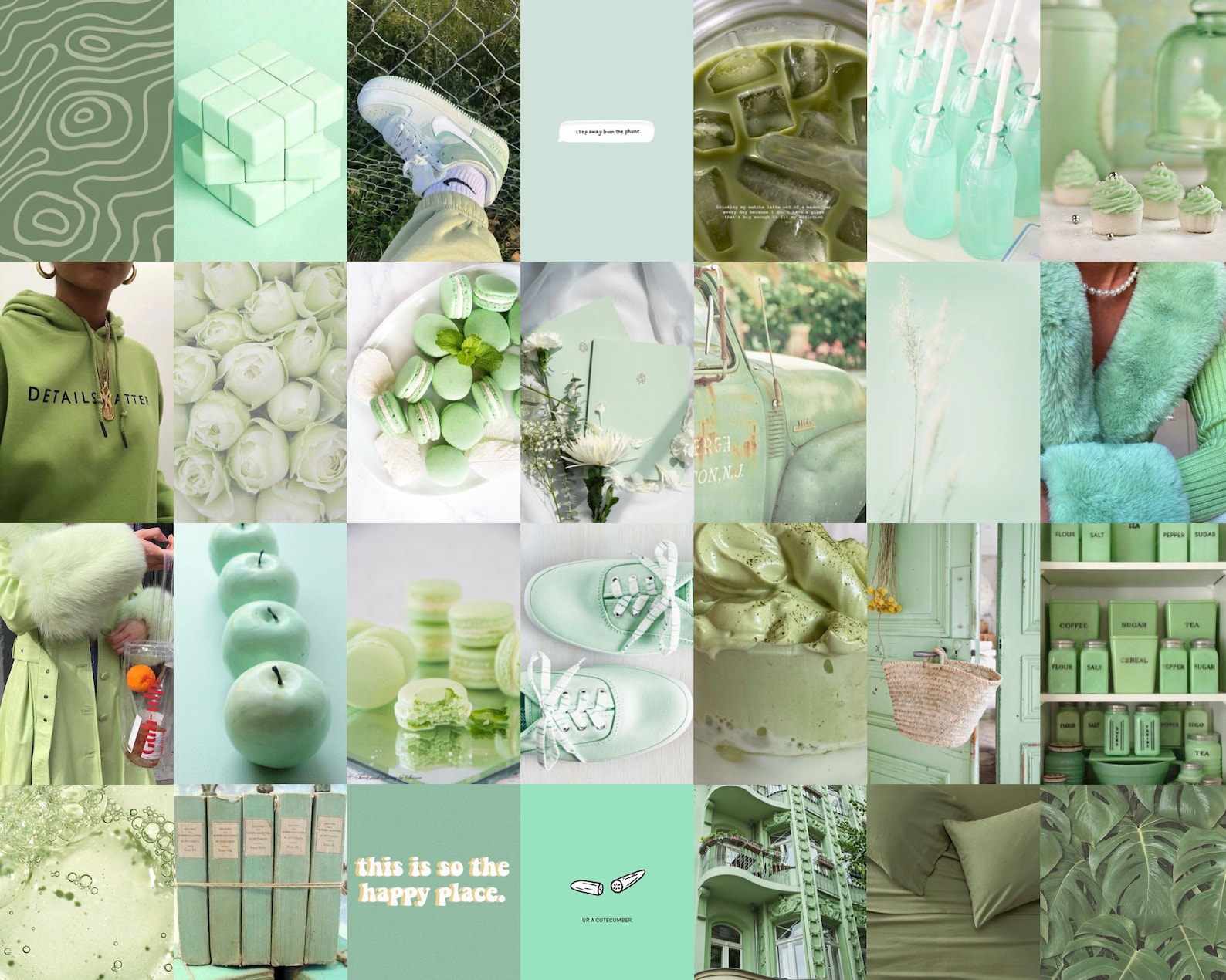 Mint Green Wall Collage Kit Sage Green Collage Kit Green - Etsy Canada