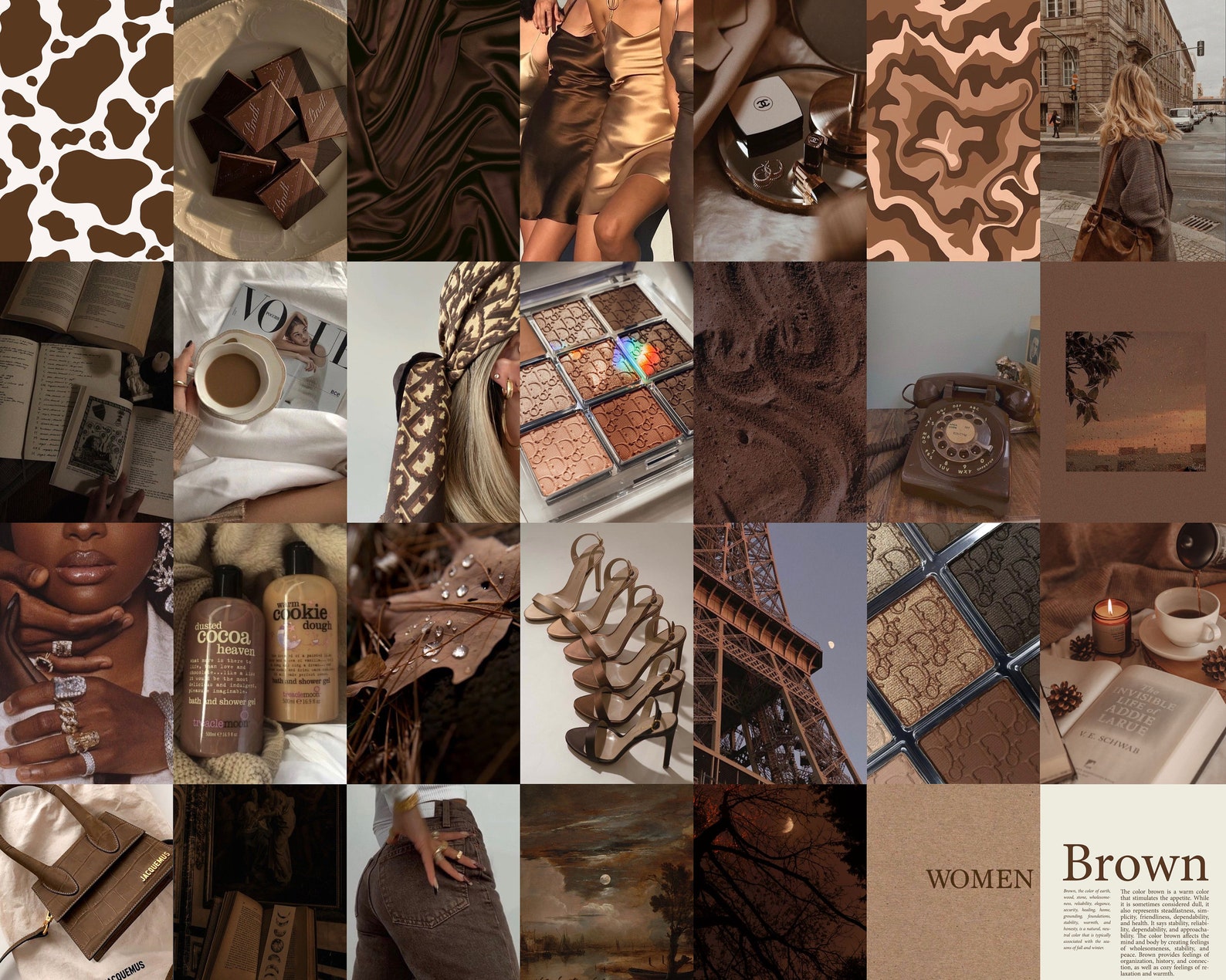 Brown Wall Collage Kit Brown Photo Wall Brown Collage Wall - Etsy