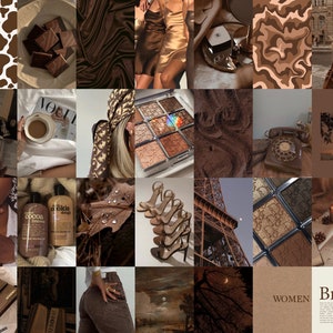 Brown Wall Collage Kit, Brown Photo Wall, Brown Collage Wall Art ...