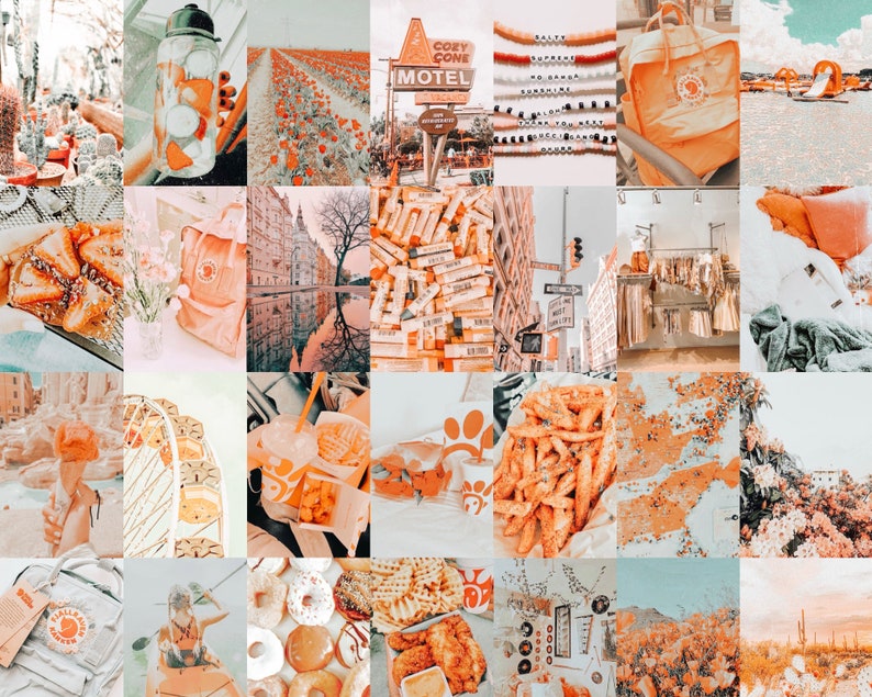 Orange Wall Collage Kit Beach Collage Kit Beachy Aesthetic - Etsy
