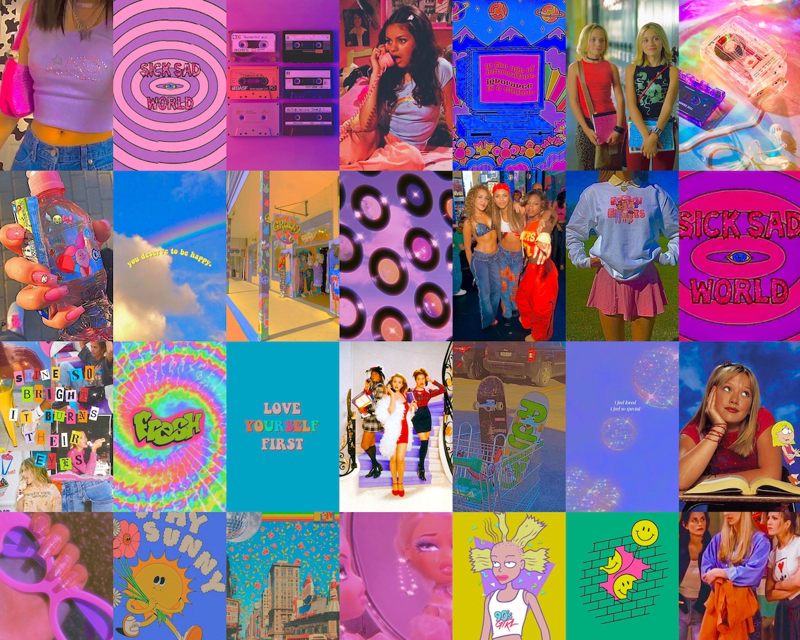 90s Collage Kit Y2K Wall Collage 90s Aesthetic Collage Kit - Etsy UK
