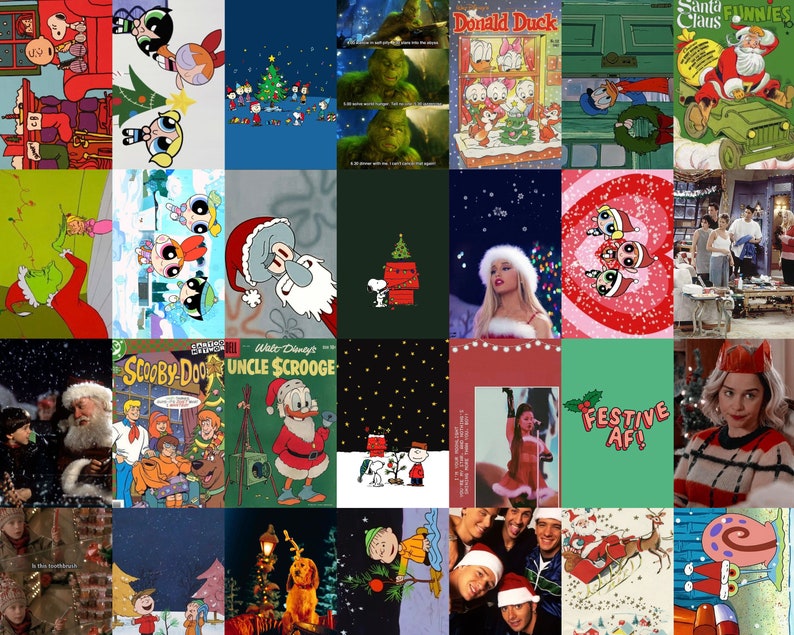 Christmas Wall Collage Kit, Christmas Collage Kit, Winter Wall Collage ...