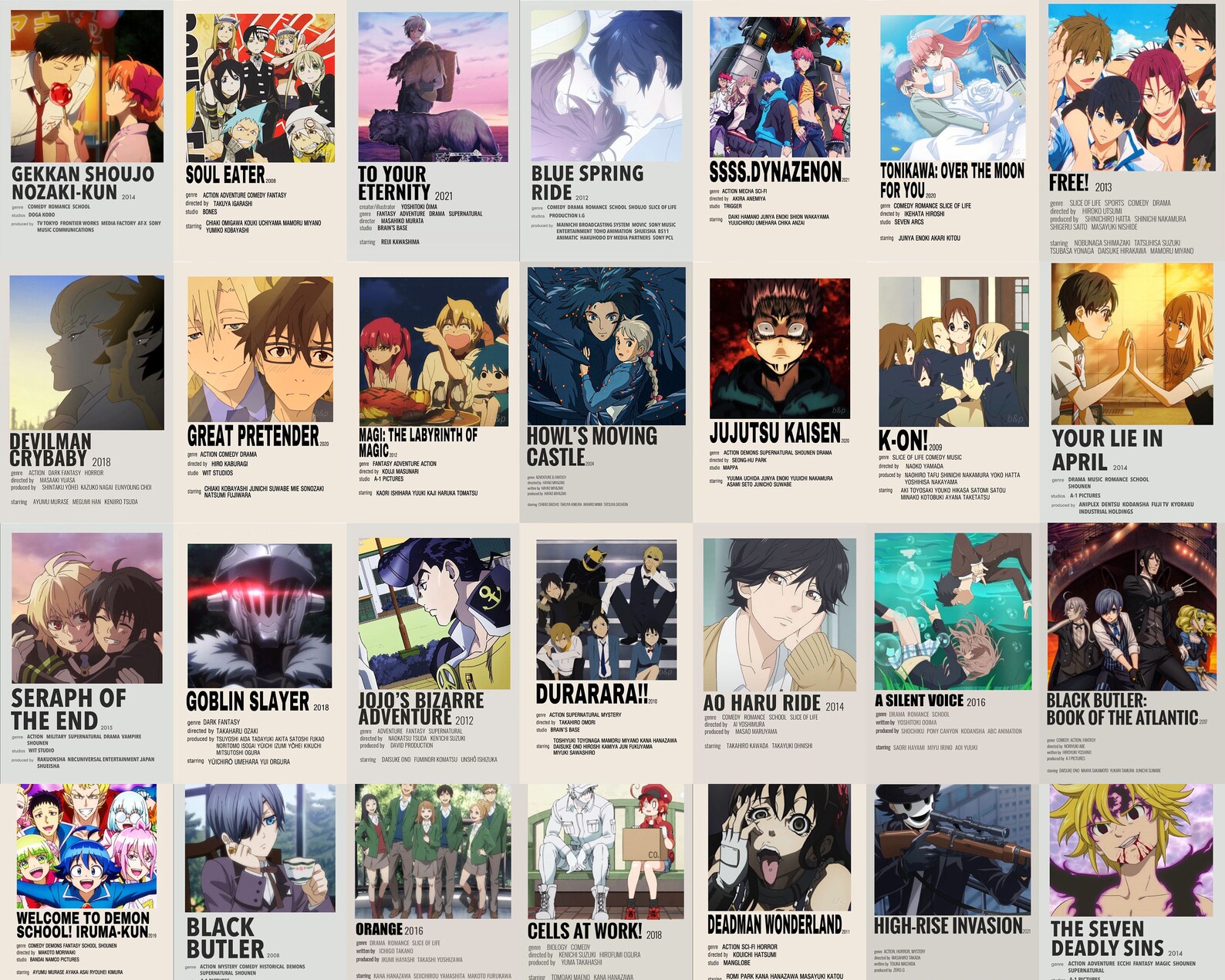 Anime Wall Collage Kit, Anime Wall Collage, Anime Show Aesthetic ...
