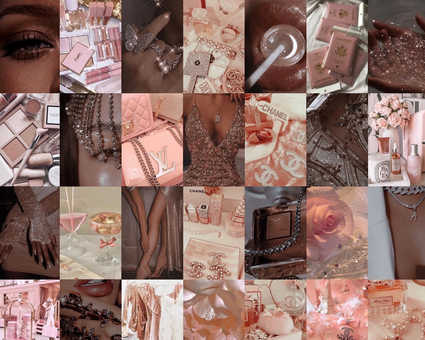 Rose Gold Wall Collage Kit Boujee Wall Collage Glam - Etsy