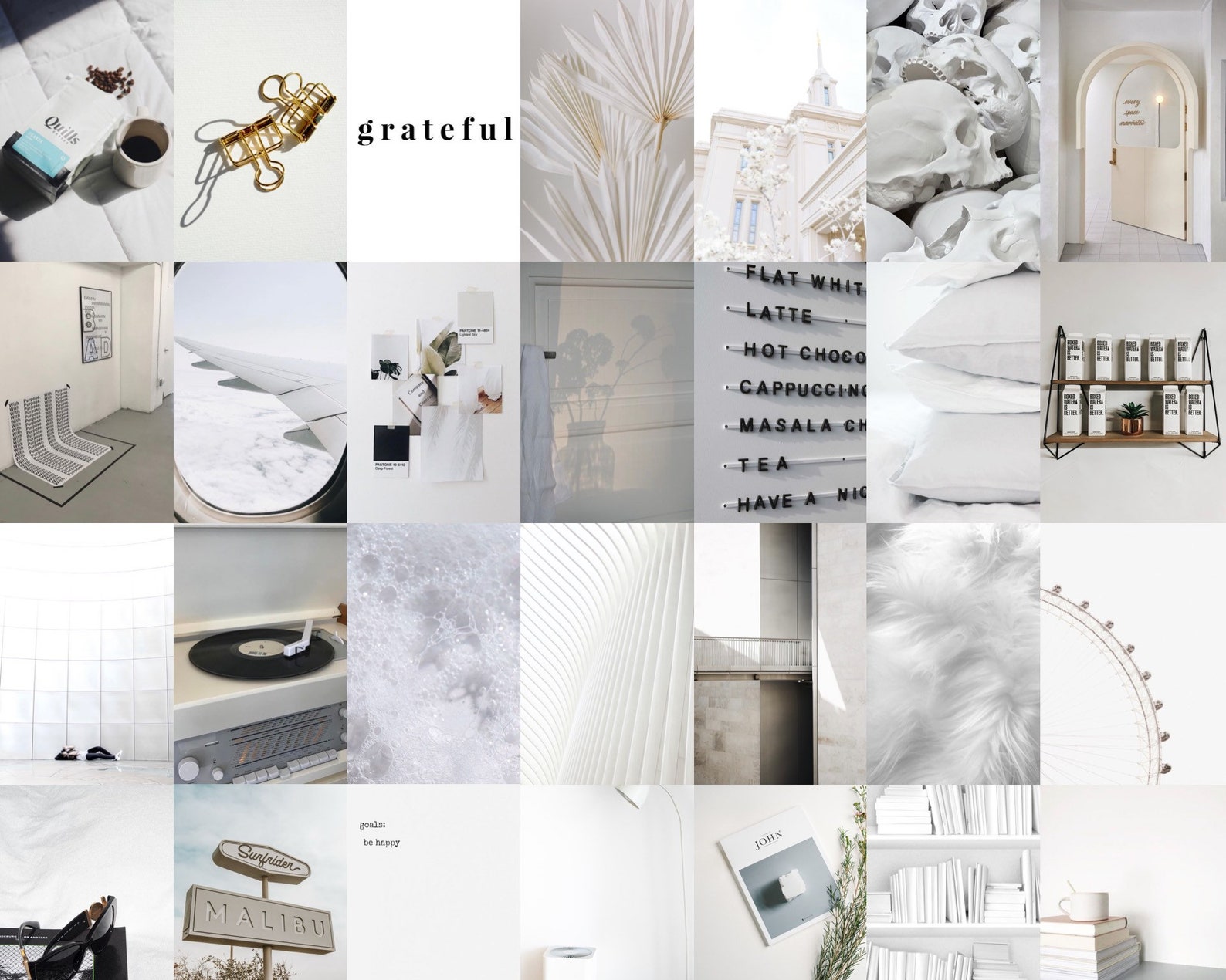 White Wall Collage Kit, White Photo Collage, Minimalistic Collage Wall ...