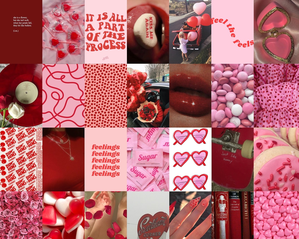 Lovecore Wall Collage Kit Valentines Day Collage Kit Red - Etsy