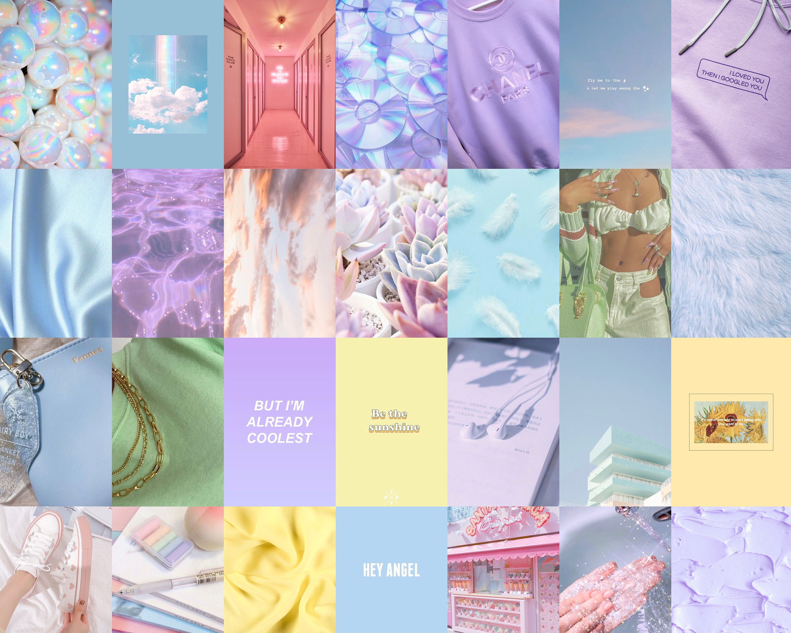 Pastel Wall Collage Kit Pastel Collage Kit Pastel Aesthetic - Etsy