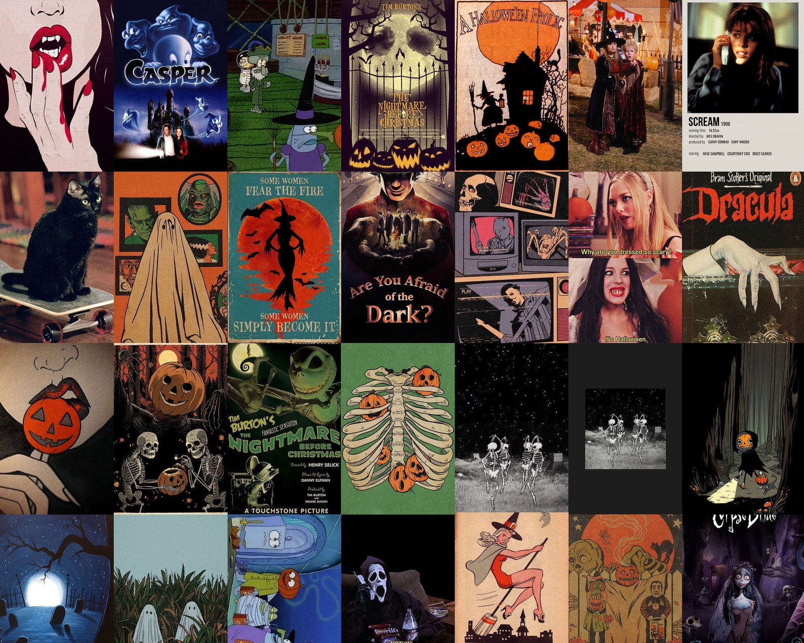 Halloween Wall Collage Kit, Halloween Collage Kit, Fall Wall Collage ...