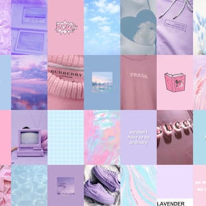 Pastel Wall Collage Kit, Cotton Candy Collage Kit, Pastel Aesthetic ...