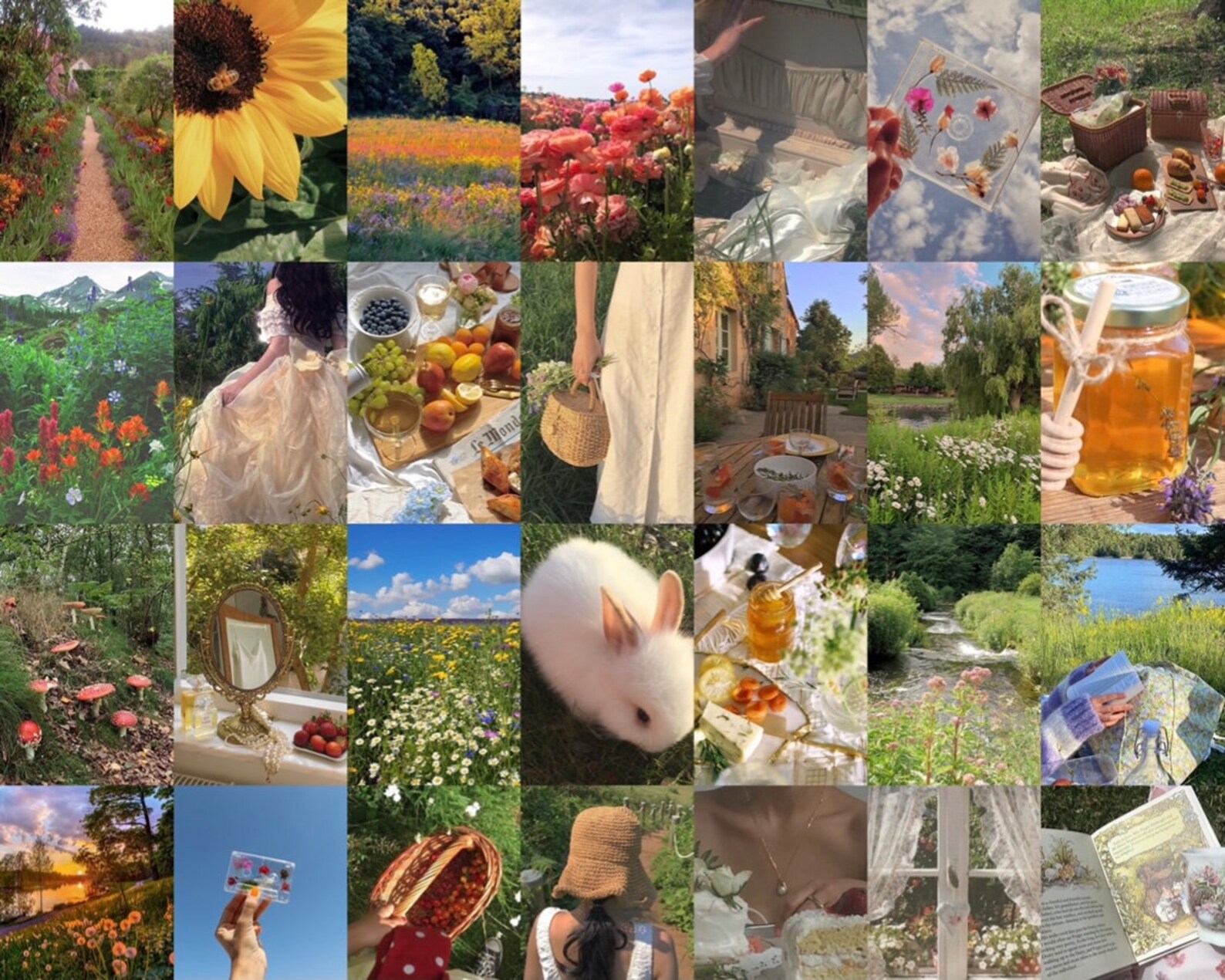Cottagecore Wall Collage Kit Cottagecore Aesthetic Collage Etsy
