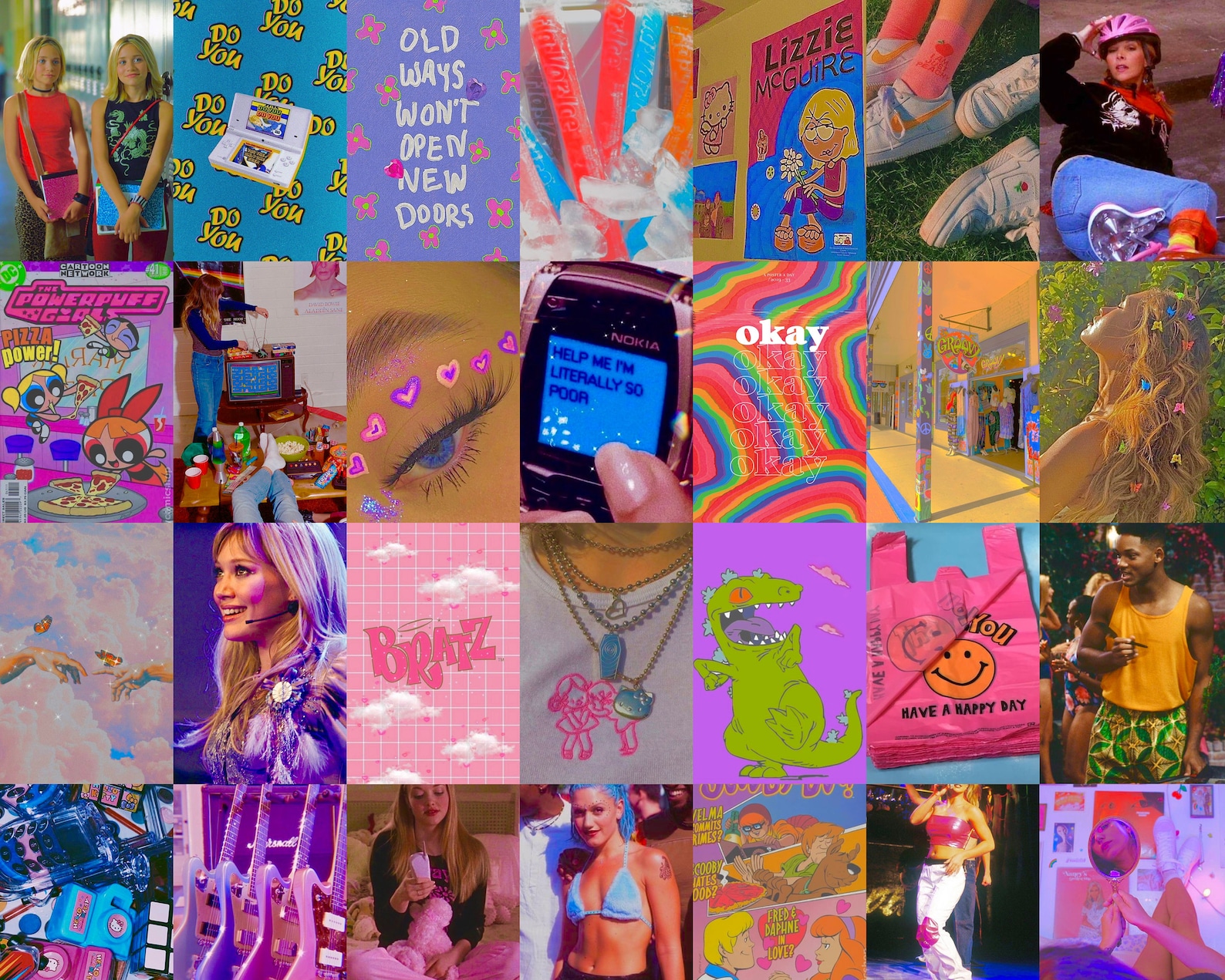 90s Collage Kit Y2K Wall Collage 90s Aesthetic Collage Kit | Etsy