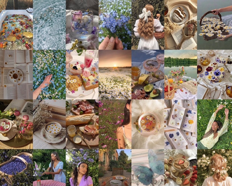 Cottagecore Wall Collage Kit Cottagecore Aesthetic Collage Etsy