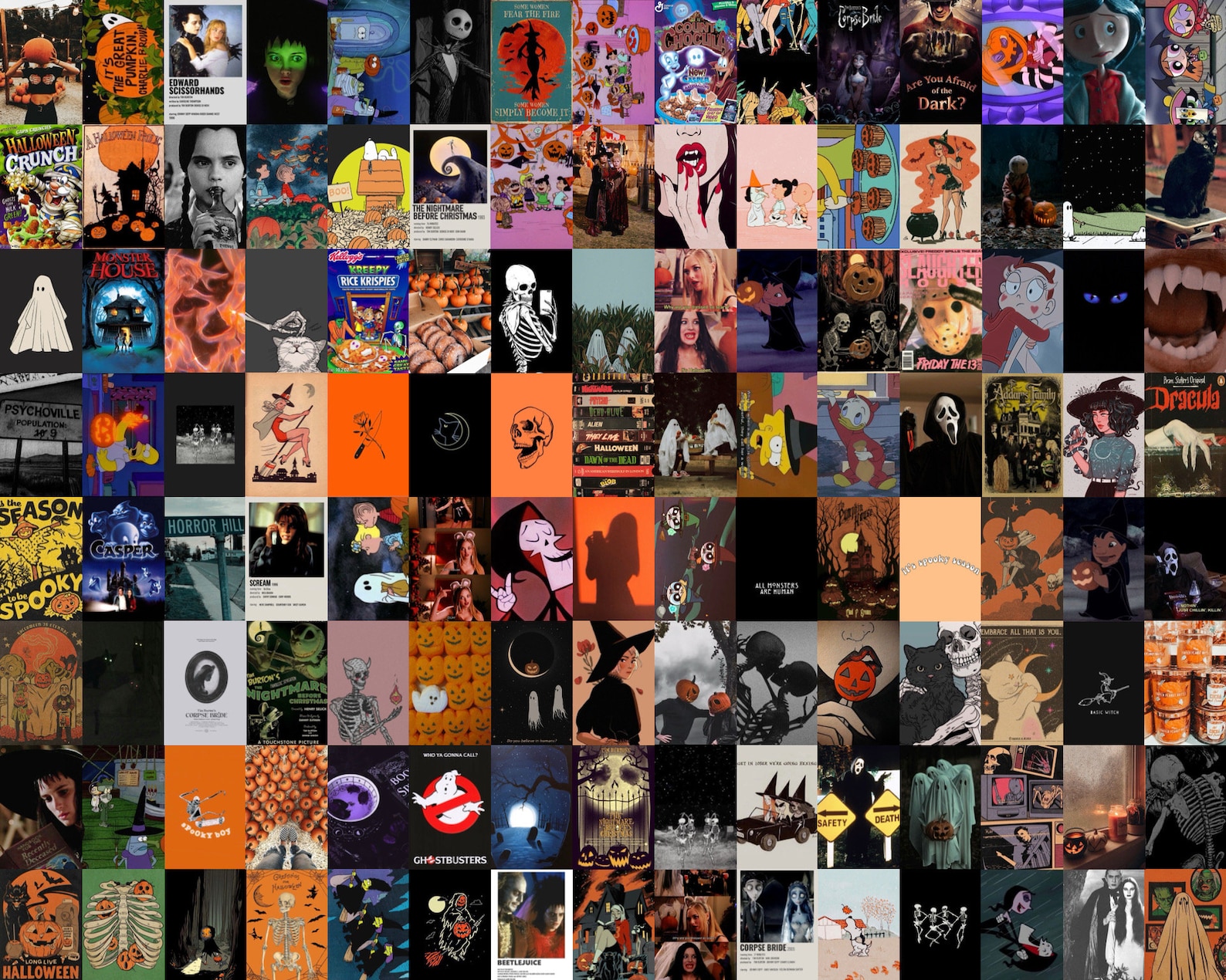 Halloween Wall Collage Kit Halloween Collage Kit Fall Wall - Etsy