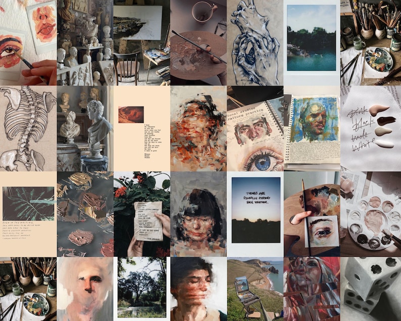 Artsy Wall Collage Kit Art Collage Kit Art Aesthetic - Etsy