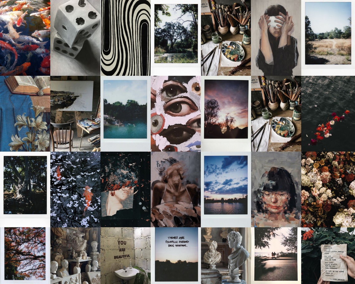Artsy Wall Collage Kit, Art Collage Kit, Art Aesthetic, Digital Wall ...