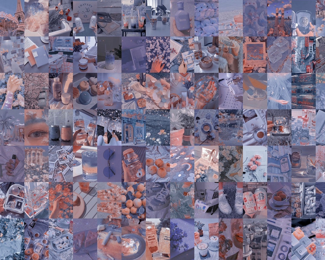Blue Wall Collage Kit Soft Blue Wall Collage Kit Blue And Peach Wall