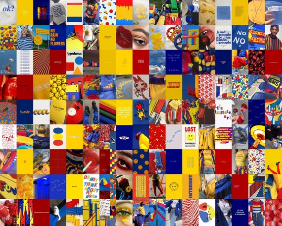 Primary Colors Collage Kit Red Collage Kit Yellow Wall | Etsy