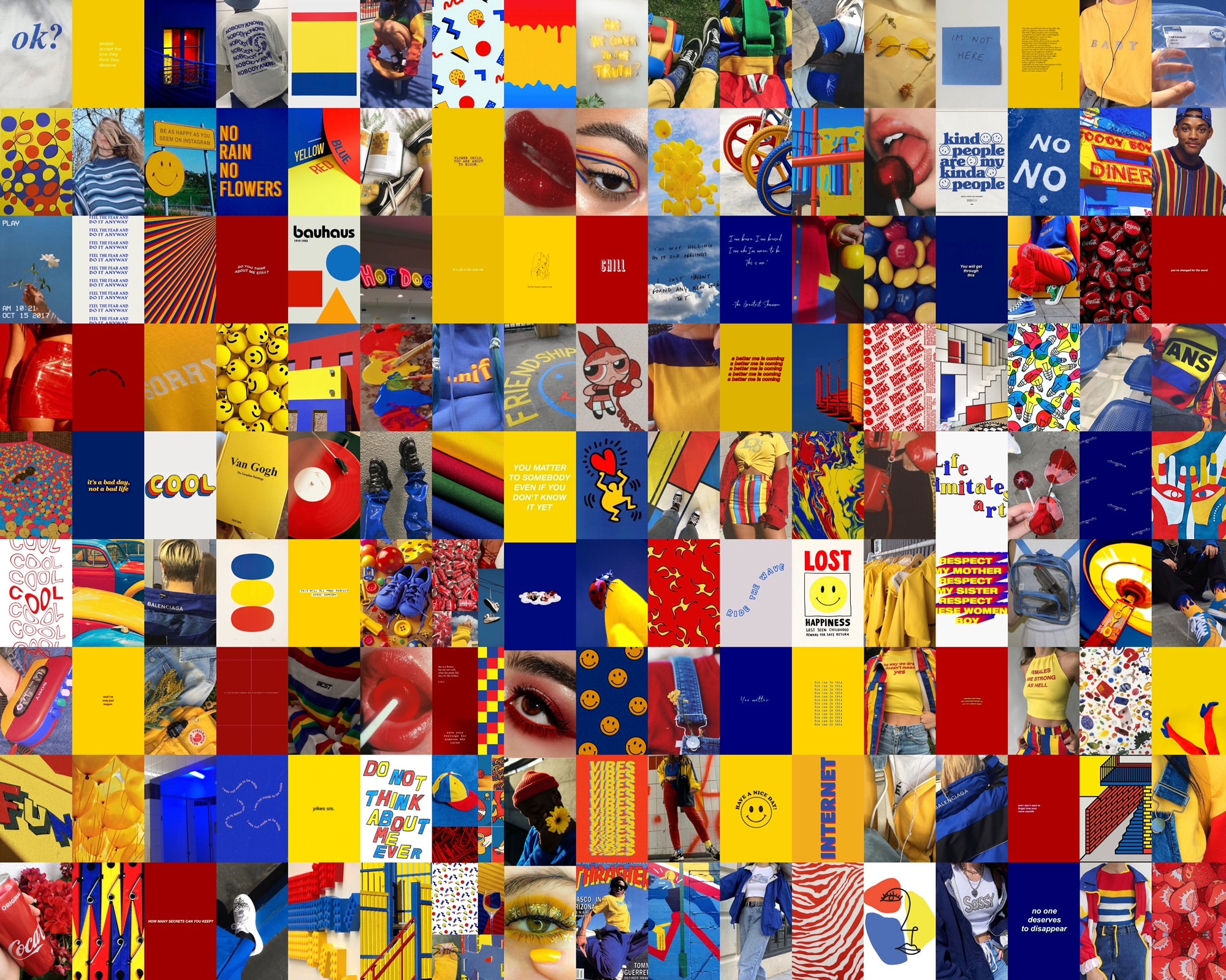 Primary Colors Collage Kit Red Collage Kit Yellow Wall - Etsy