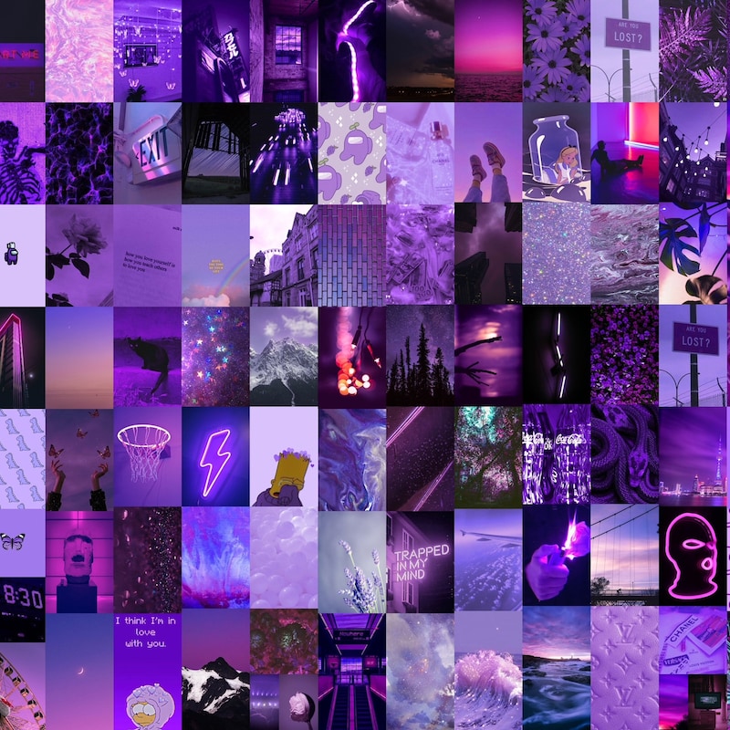 Purple Collage Kit - Etsy