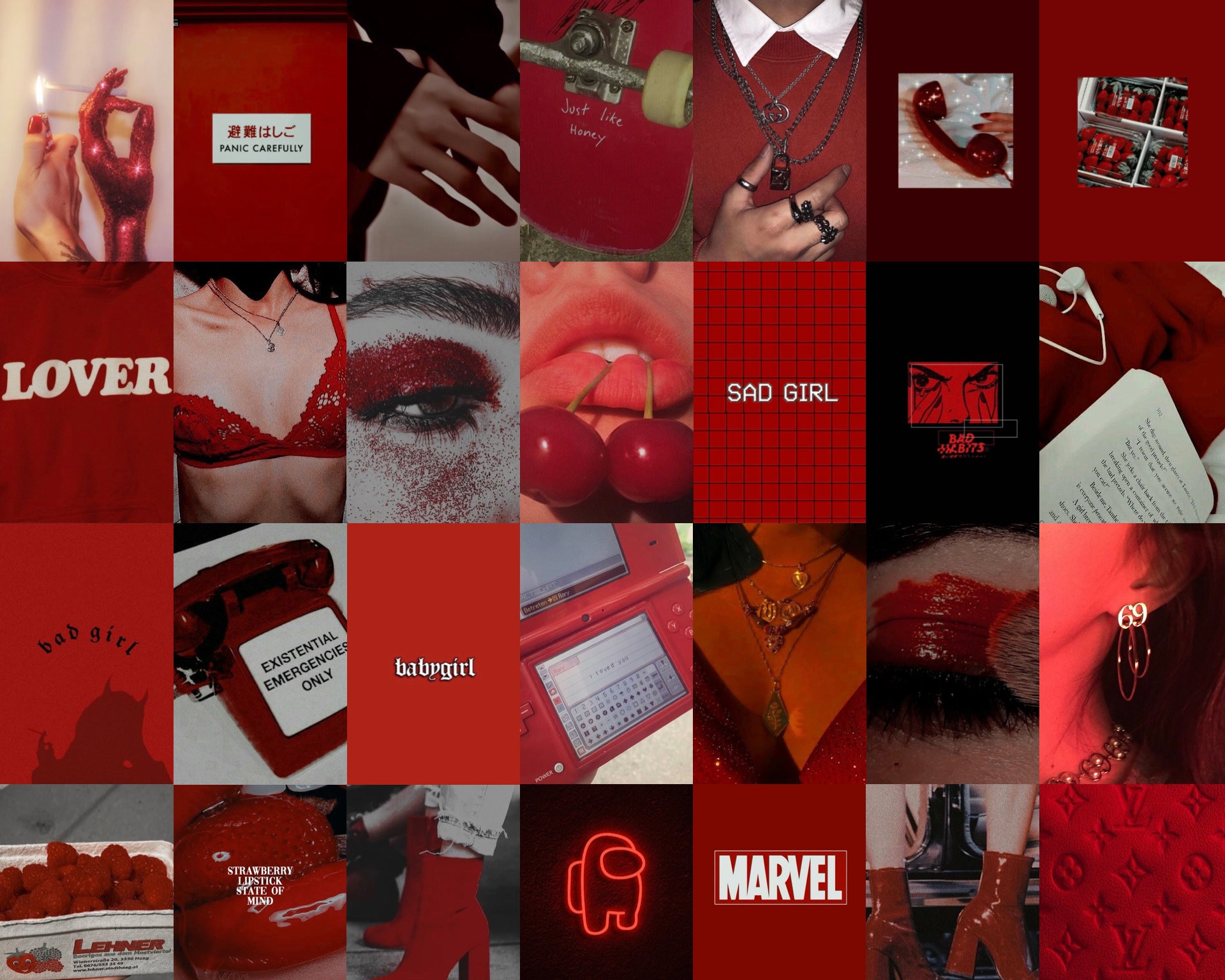 Red Wall Collage Kit Red Aesthetic Collage Kit Aesthetic - Etsy Canada