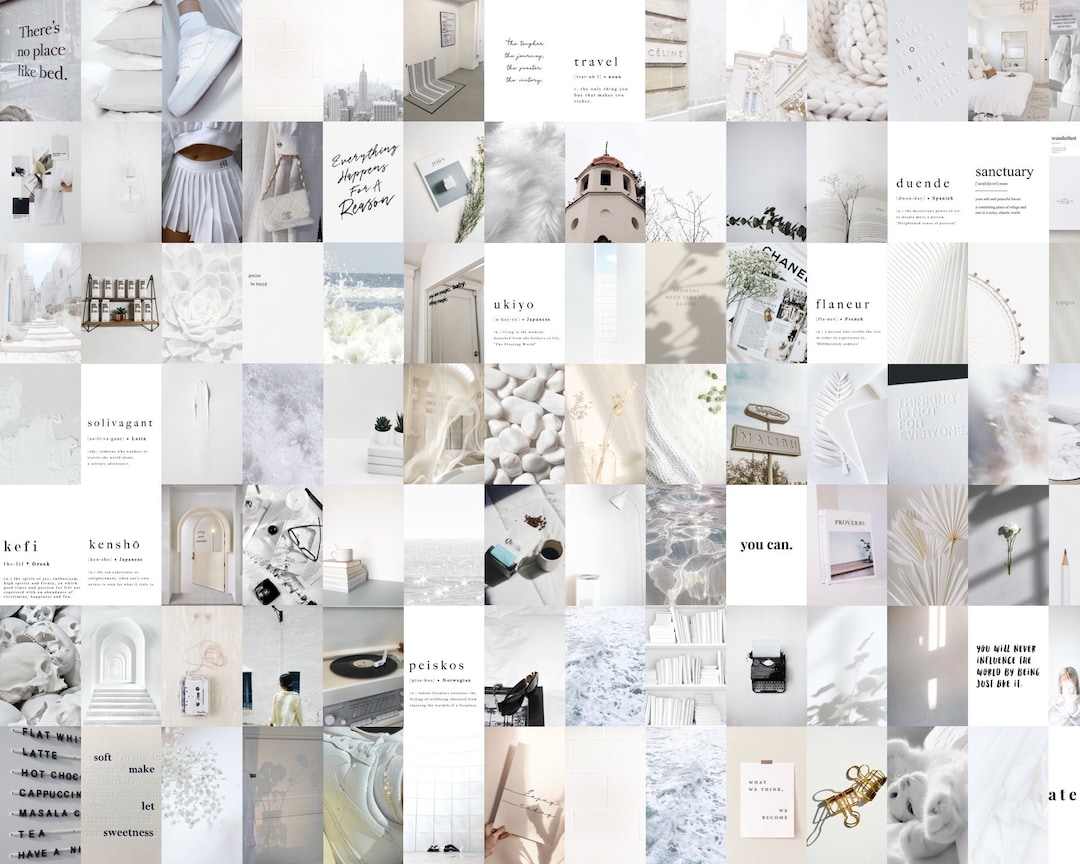 White Wall Collage Kit, White Photo Collage, Minimalistic Collage Wall ...