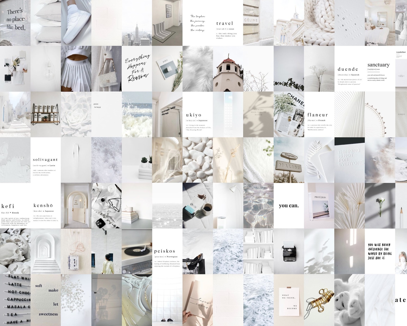 White Wall Collage Kit, White Photo Collage, Minimalistic Collage Wall ...