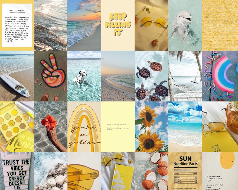 Summer Vibes Wall Collage Kit Summer Aesthetic Wall Collage - Etsy