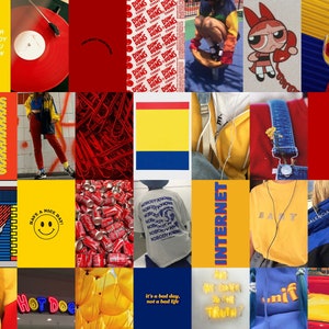 Primary Colors Collage Kit, Red Collage Kit, Yellow Wall Collage, Blue ...