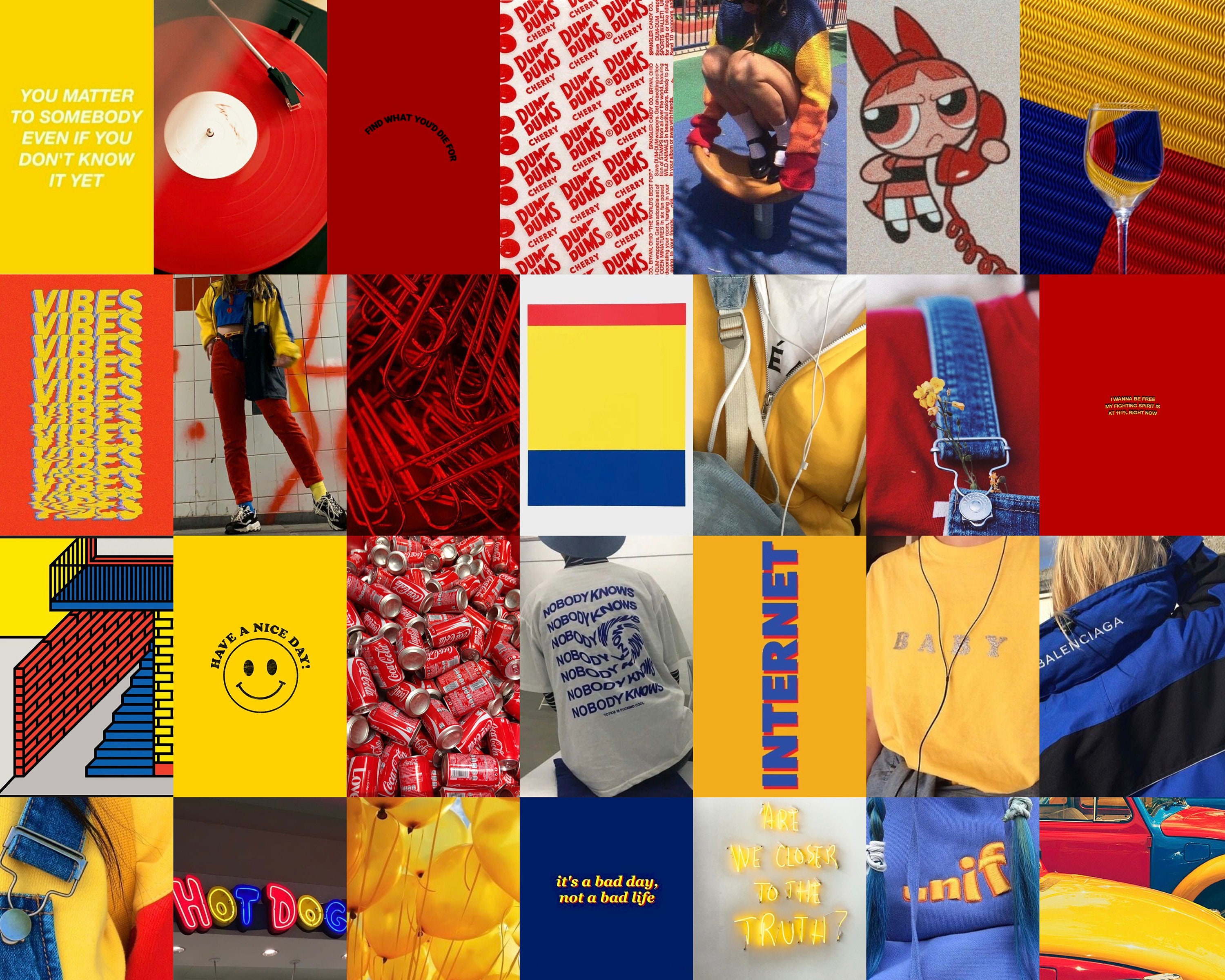 Primary Colors Collage Kit Red Collage Kit Yellow Wall - Etsy