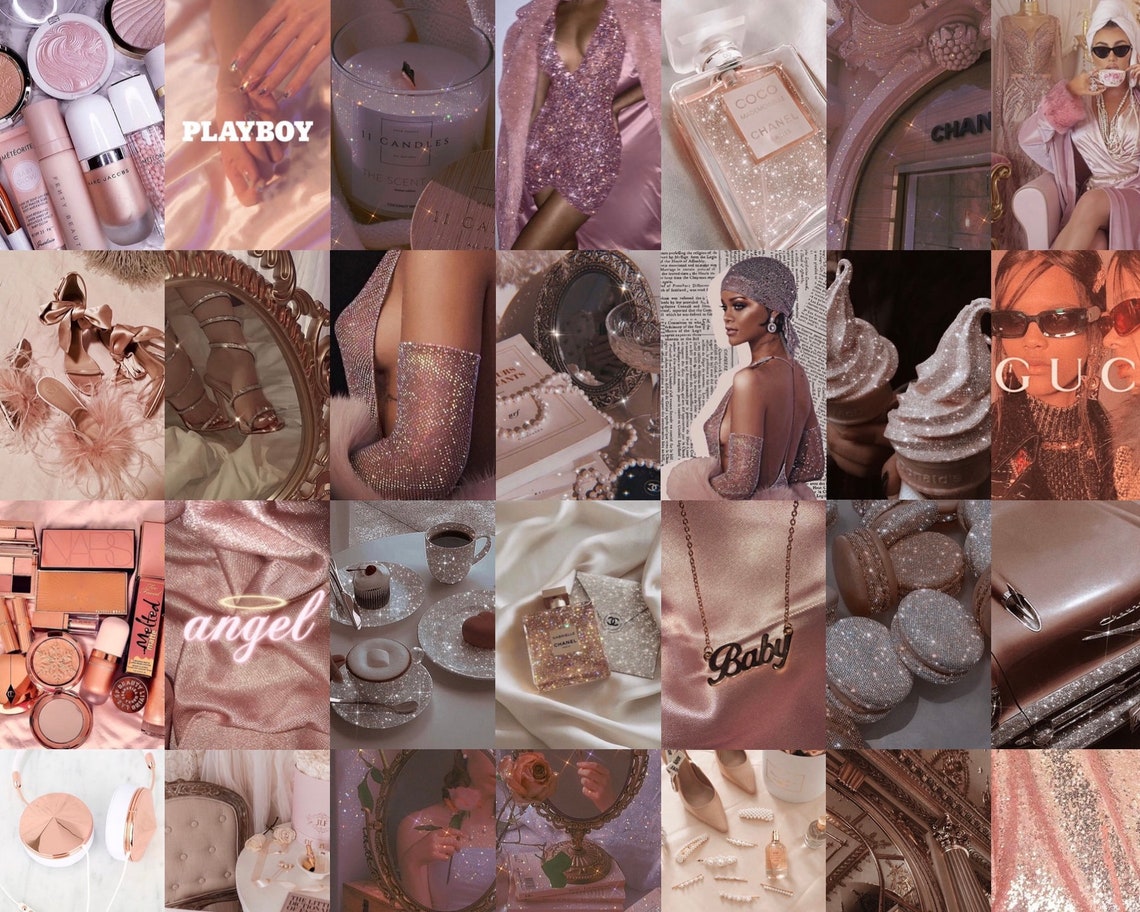 Rose Gold Wall Collage Kit Boujee Wall Collage Glam - Etsy