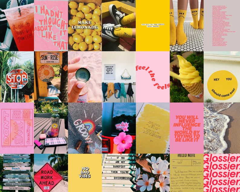 Summer Vibes Wall Collage Kit Summer Aesthetic Wall Collage - Etsy