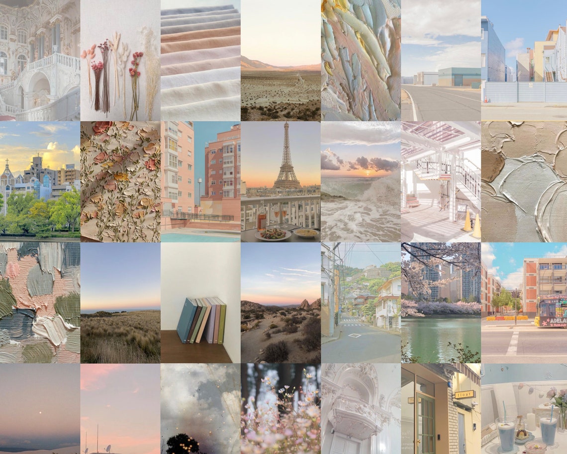 Neutral Wall Collage Kit, Neutral Collage Kit, Muted Photo Wall ...
