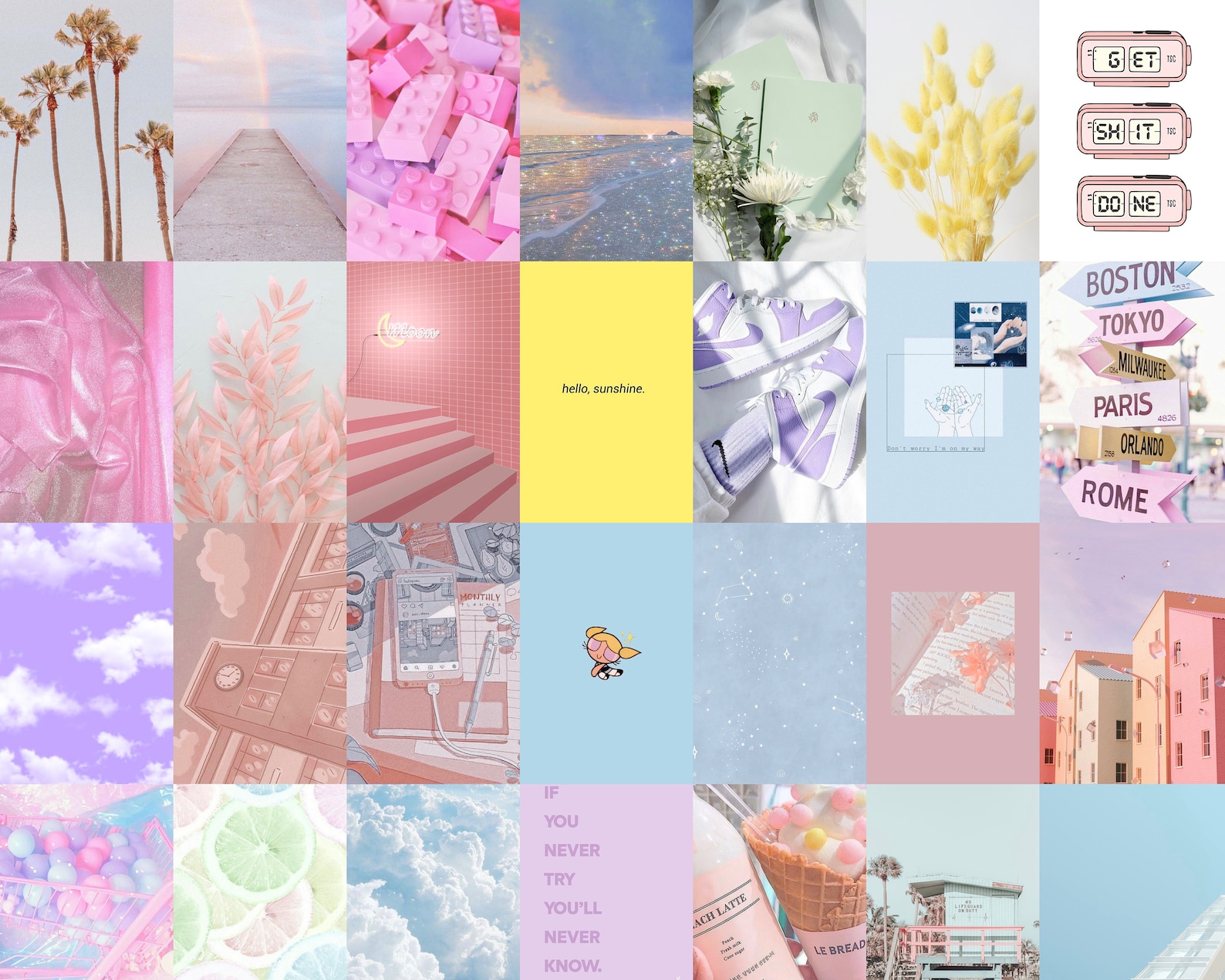 Pastel Wall Collage Kit Pastel Collage Kit Pastel Aesthetic | Etsy Canada